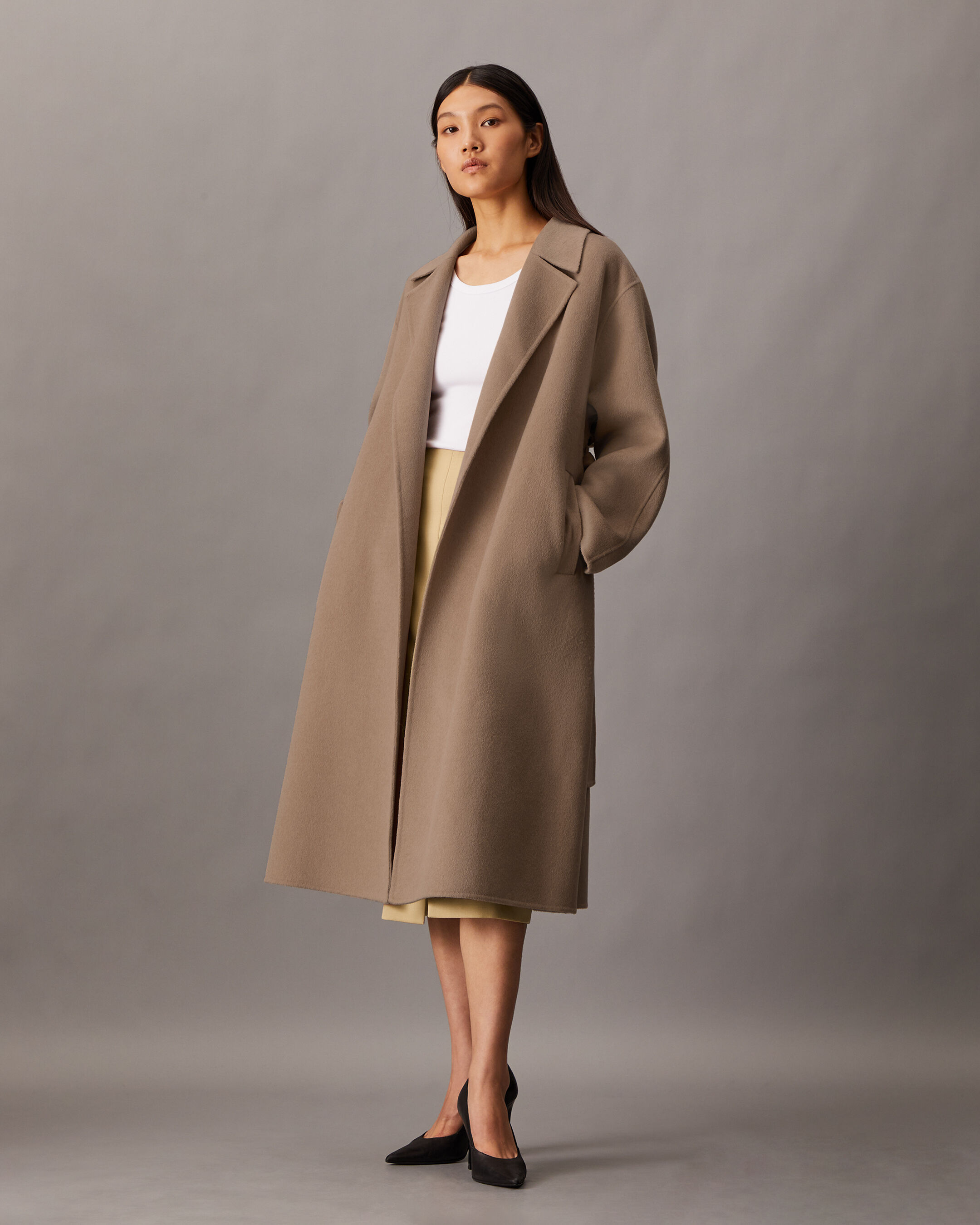 Calvin klein brown coat store